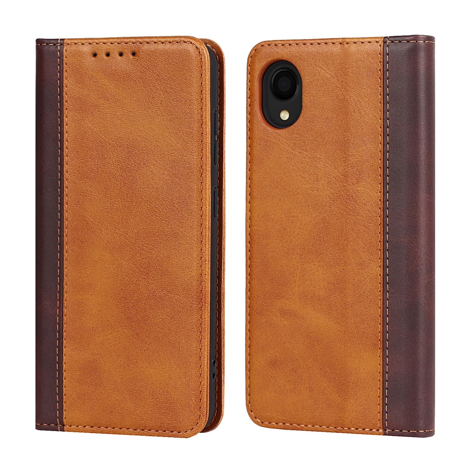 Colorblock Flip Wallet Phone Leather Case for Samsung S25 Ultra S24 ...