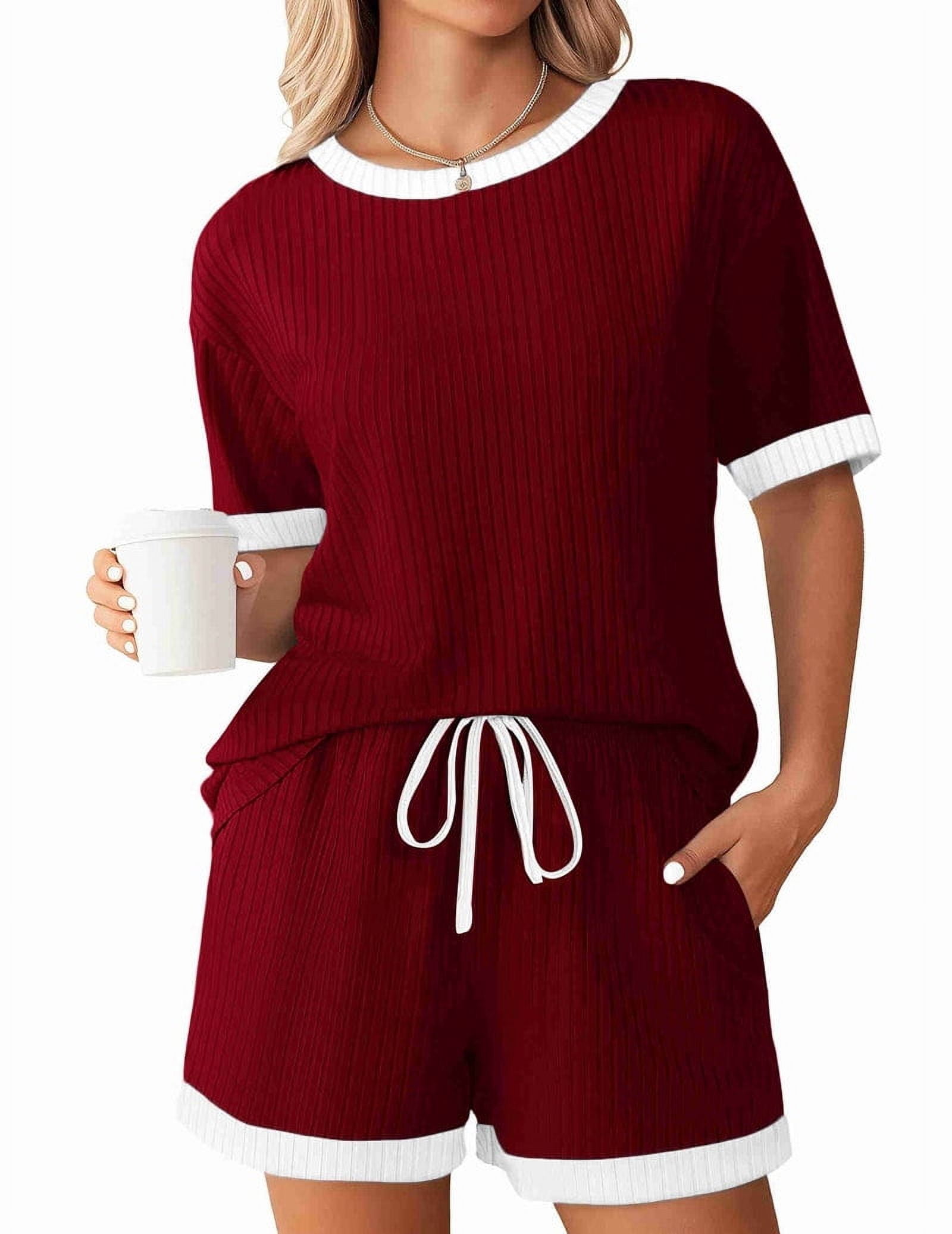 Colorblock Short-Sleeved Suit Wine Red XXL - Walmart.com