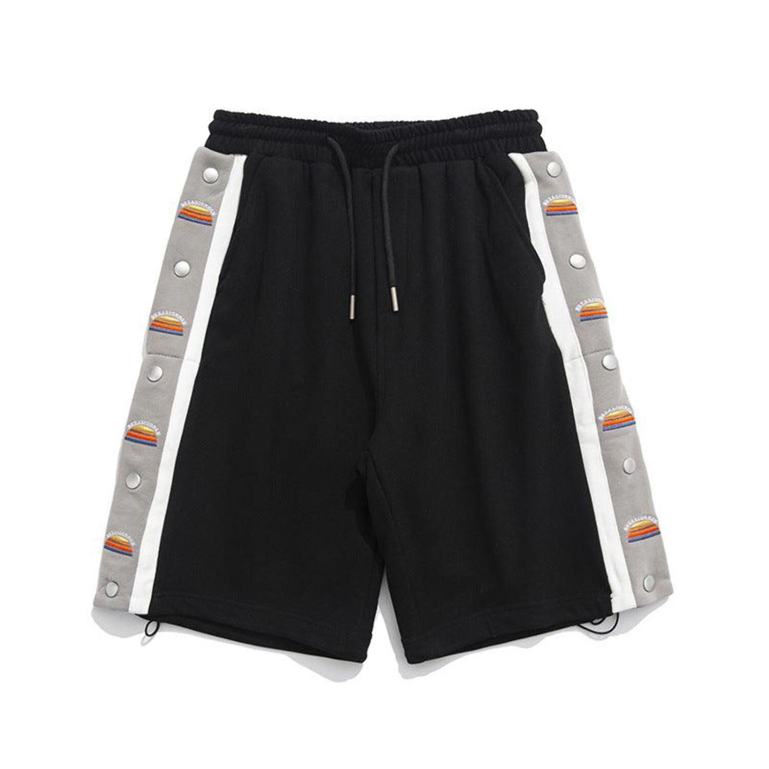 Colorblock Side-breasted Embroidery Casual Five-point Shorts Men ...