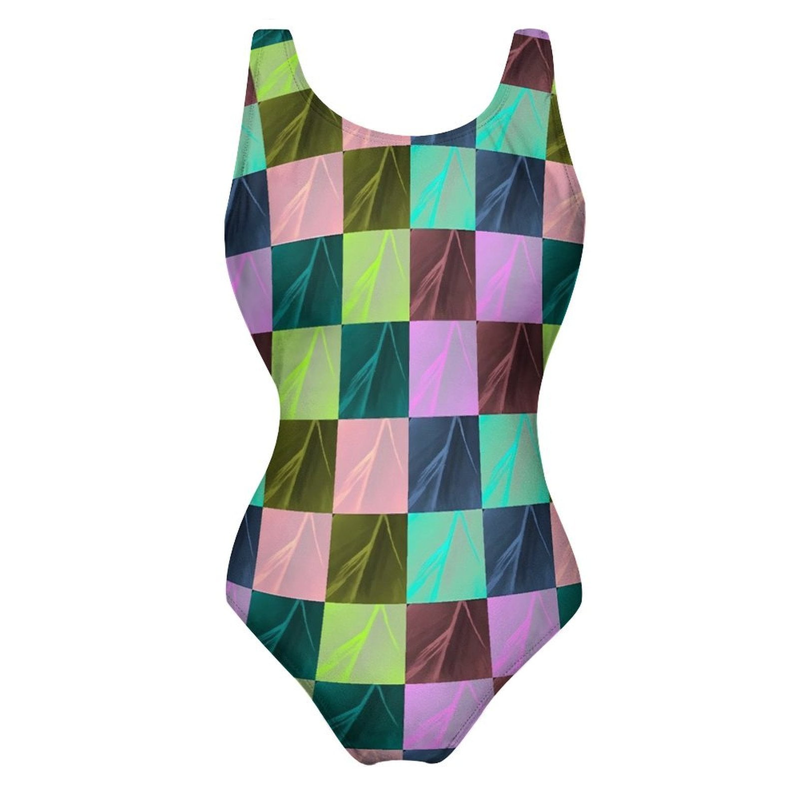 Colorblock Swimsuit Colorful Print Push Up Swimwear One-Piece Holiday ...