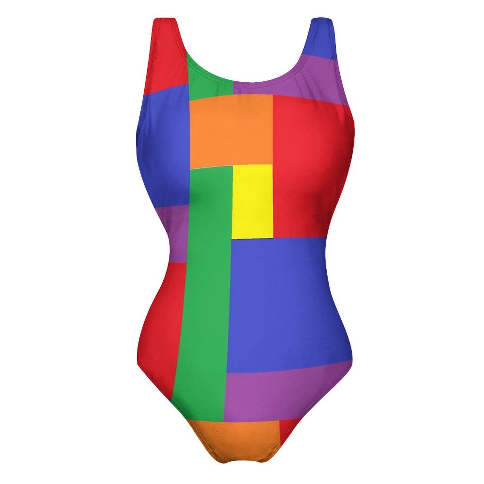 Colorblock Swimsuit Colorful Print Push Up Swimwear One-Piece Holiday ...