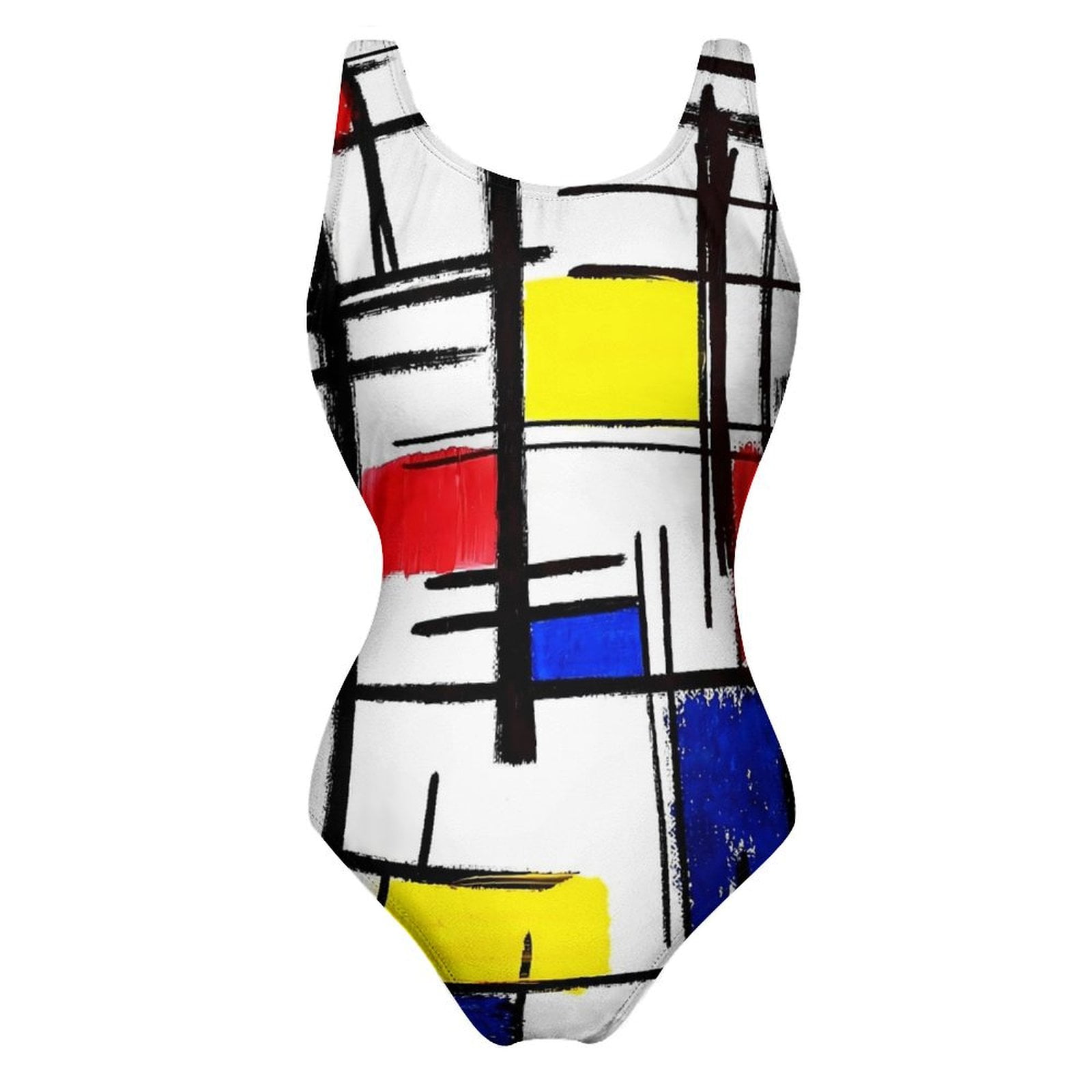 Colorblock Swimsuit Colorful Print Push Up Swimwear One-Piece Holiday ...
