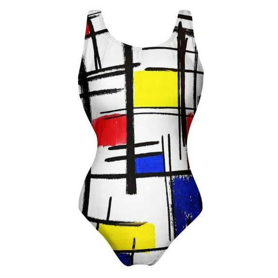 Colorblock Swimsuit Colorful Print Push Up Swimwear One-Piece Holiday ...