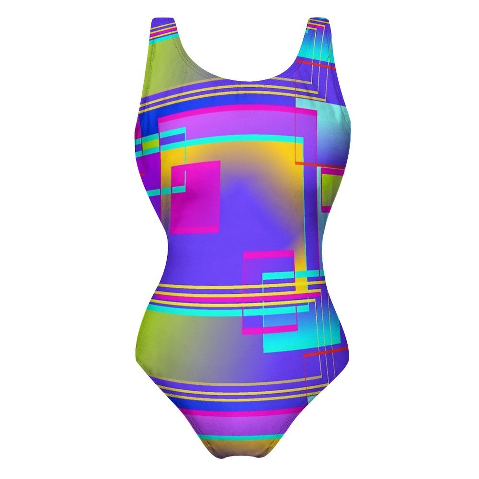 Colorblock Swimsuit Colorful Print Push Up Swimwear OnePiece Holiday ...