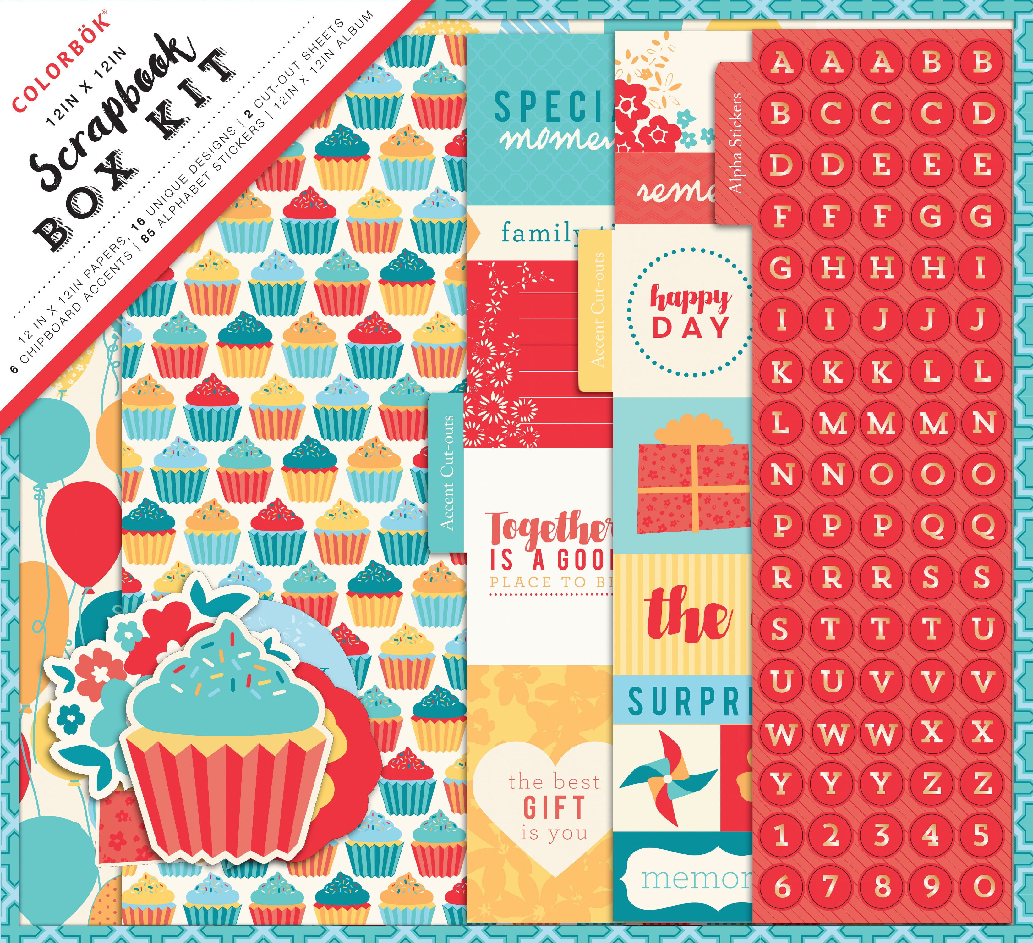 Colorbok Celebration Multicolor Scrapbook Paper Box Kit, 12in x 12in ...