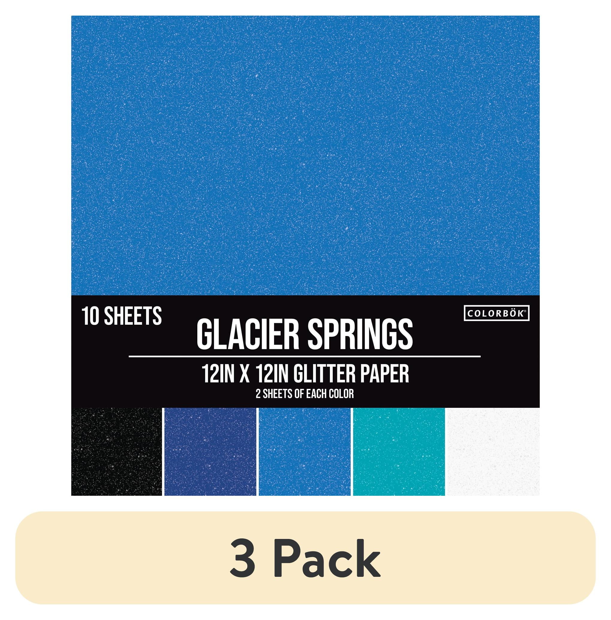 (3 pack) Colorbok Glitter Blue Glacier Paper Pad, 12"x12", 222 lb./330 ...