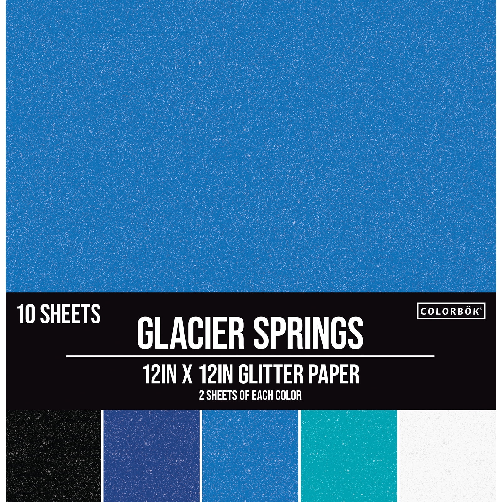Colorbok Glitter Blue Glacier Paper Pad, 12"x12", 222 lb./330 GSM, 10 ...