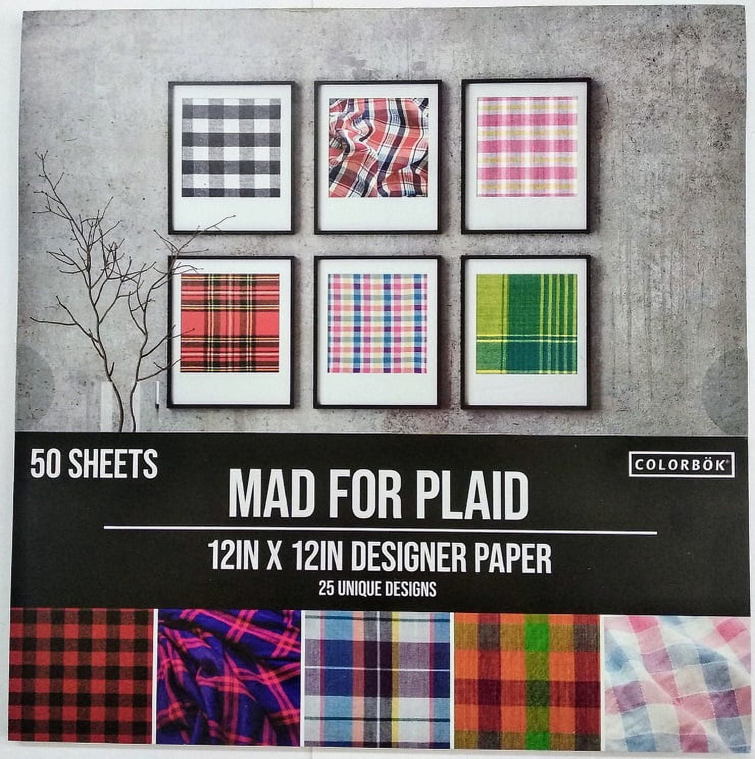 Colorbok Mad for Plaid Designer Paper Pad, 12"x12", 67 lb./100 GSM, 50 ...