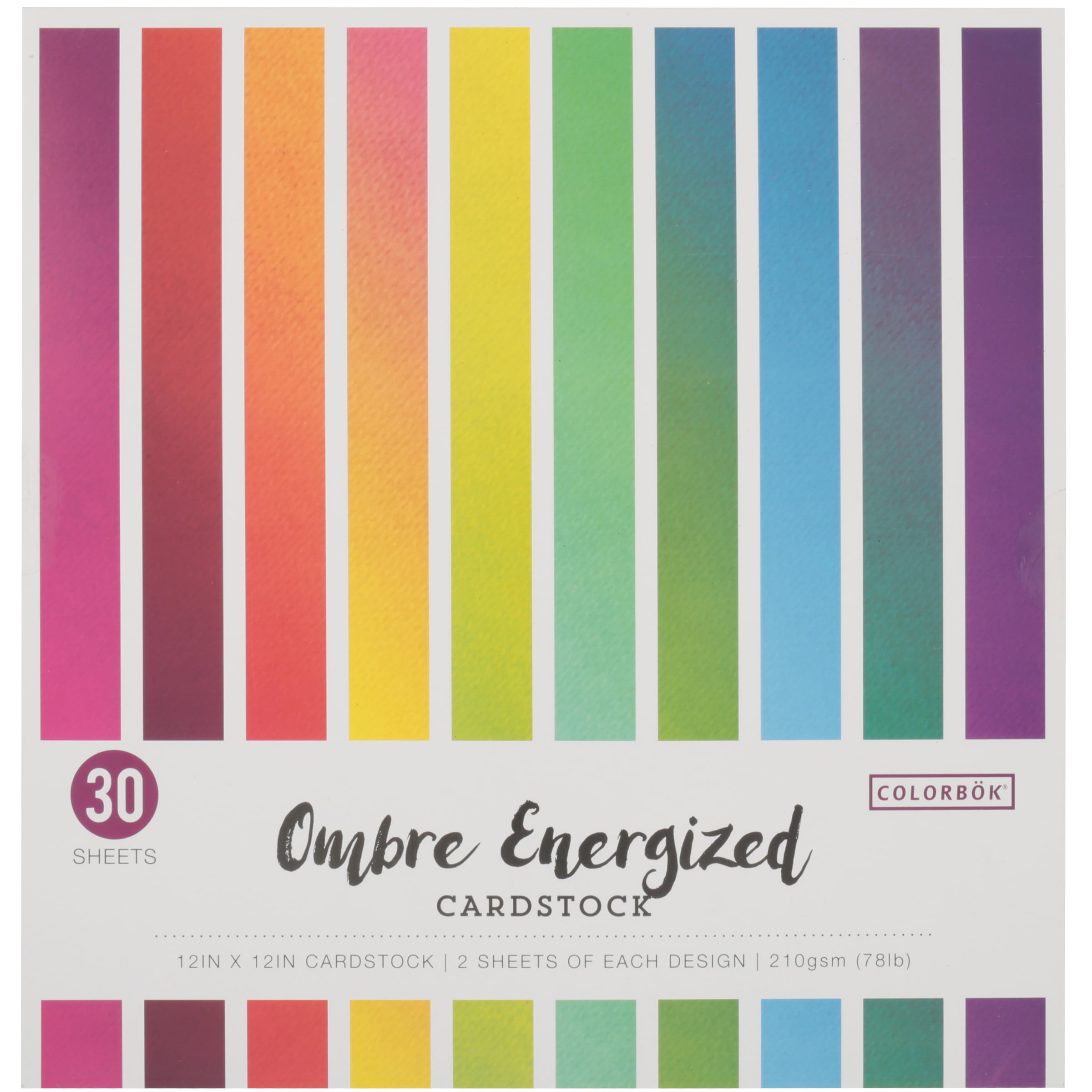 Colorbok Ombre Energized Cardstock, Patterned, Assorted Colors, 12in x ...