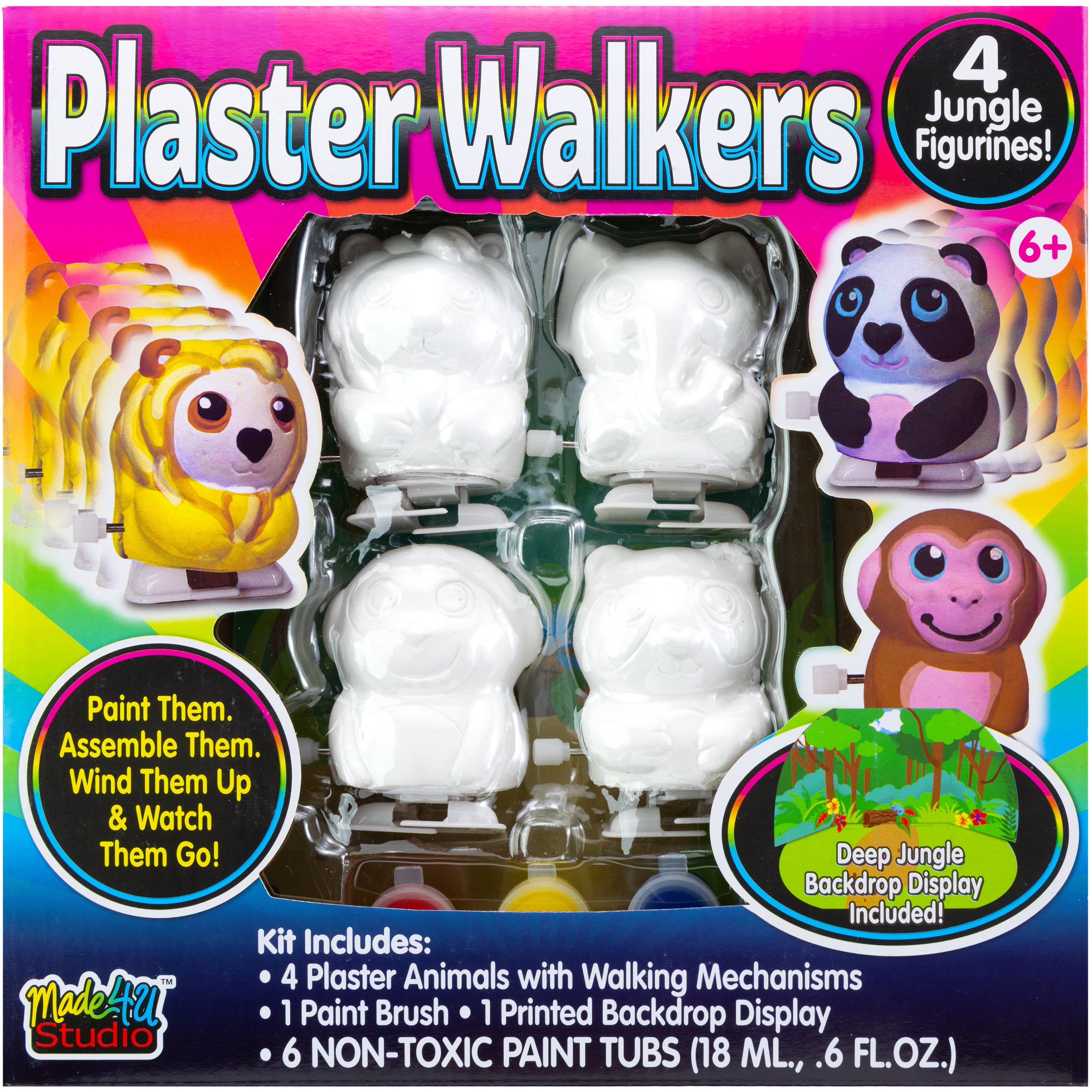 Colorbok Paint Your Own Plaster Walkers-Jungle - Walmart.com
