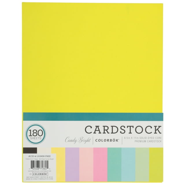 Colorbok Premium Candy Bright Multicolor Cardstock Paper, 8.5" x 11 ...