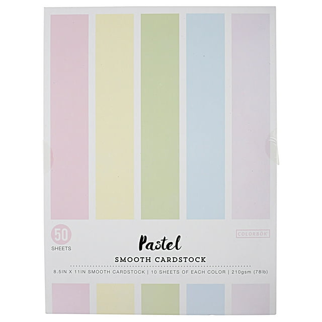 Colorbok Smooth Pastel Multicolor Cardstock, 8.5" x 11", 121 lb./180 ...