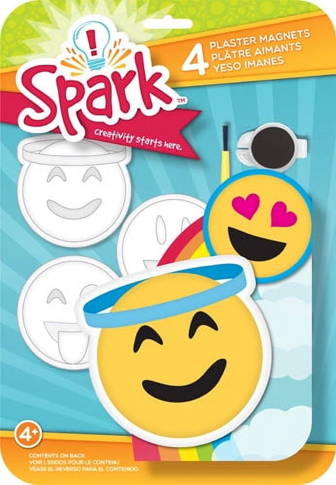 Colorbok Spark Plaster Magnets Happy Emoji - Walmart.com