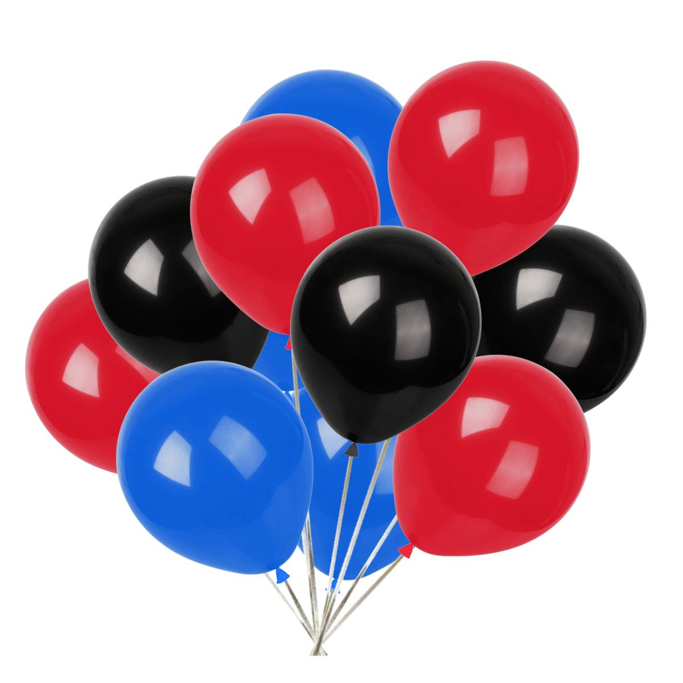 Colorburst Balloons - 100 Pack of 12-Inch Latex Balloons in Red, Black ...