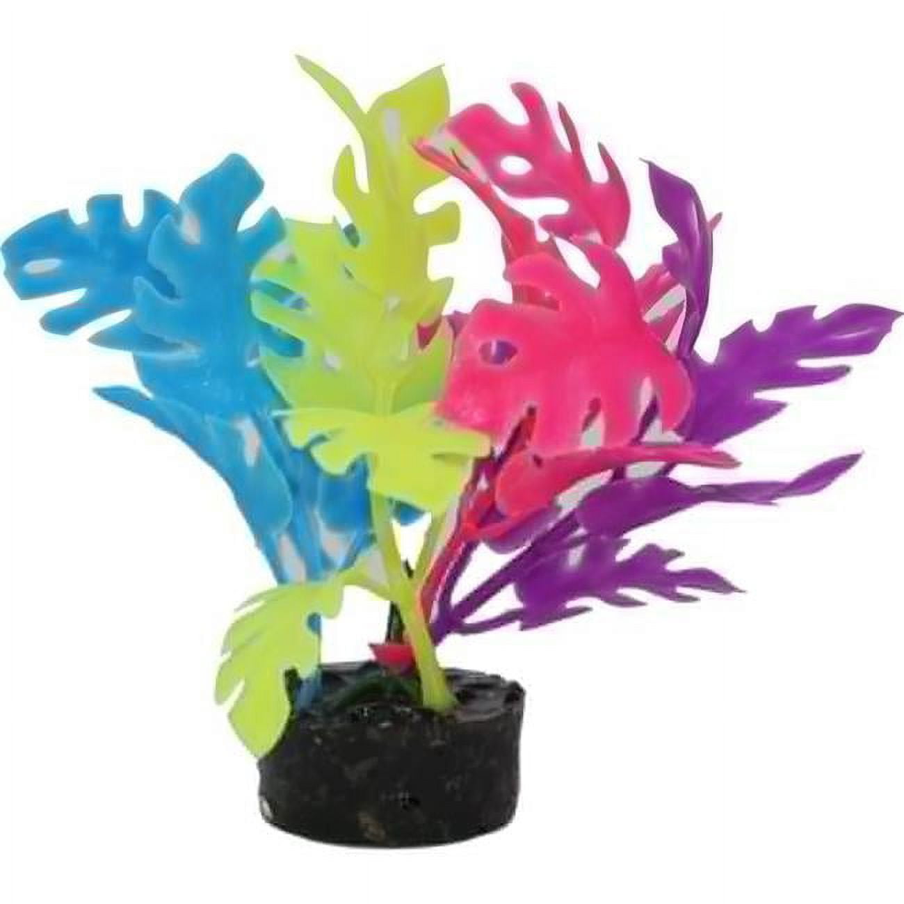 Blue Ribbon Colorburst Florals Multi-colored Philo Leaf Aquarium Decor ...