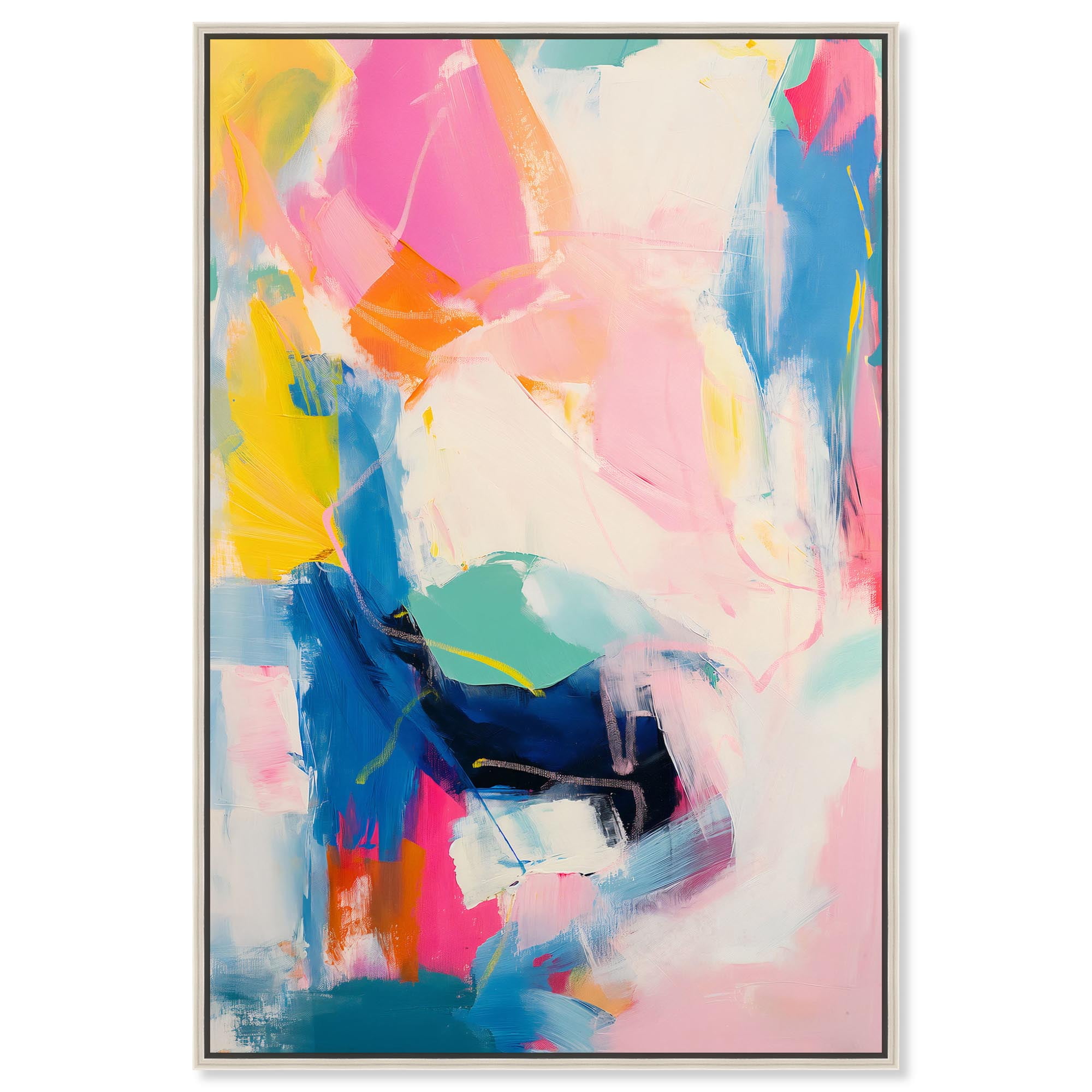 Colorburst Melody Canvas Modern Color Abstract by Art Remedy, Silver ...