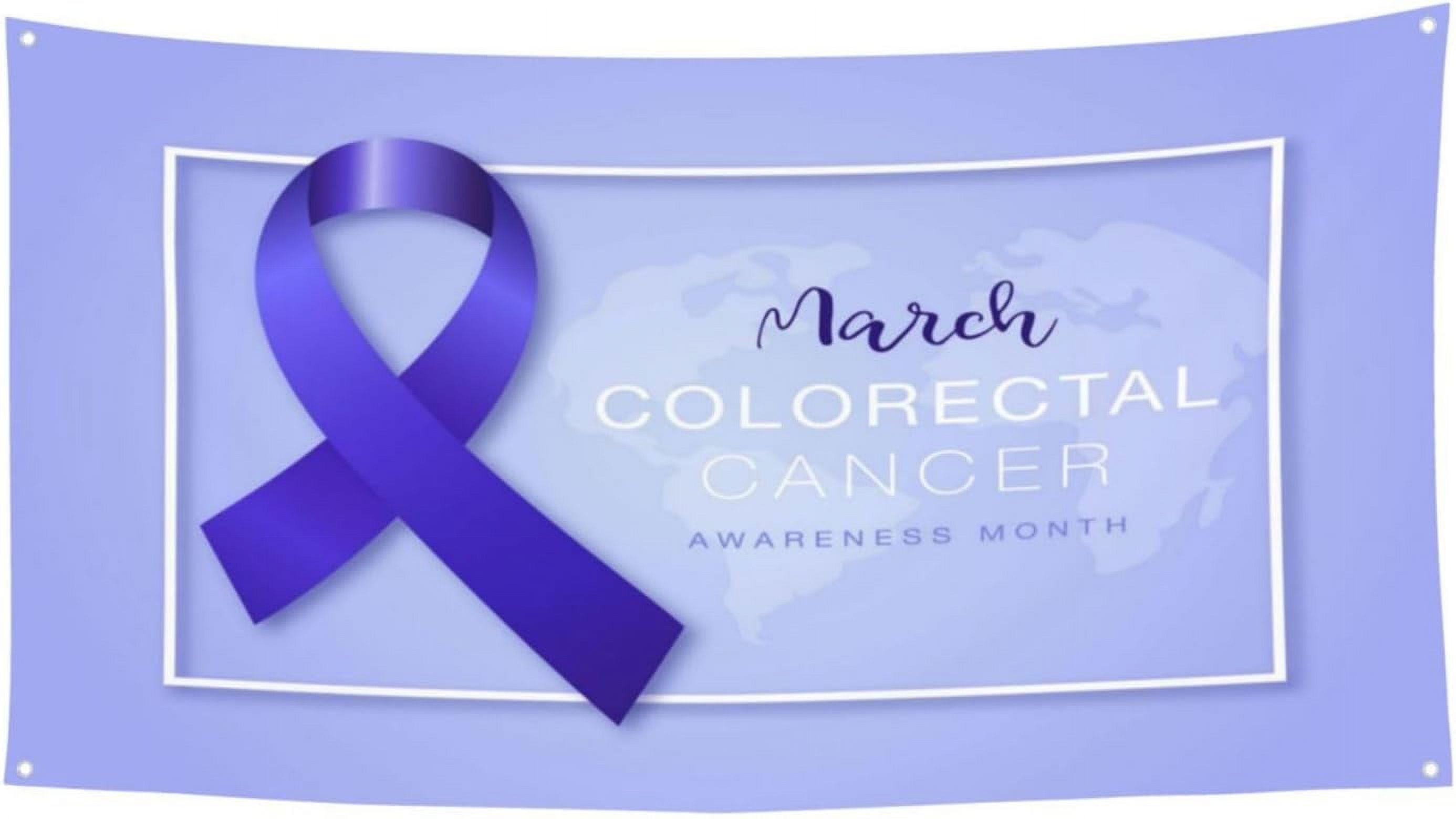 Colorectal Cancer Awareness Month Blue Ribbon 2024 Banner Large ...