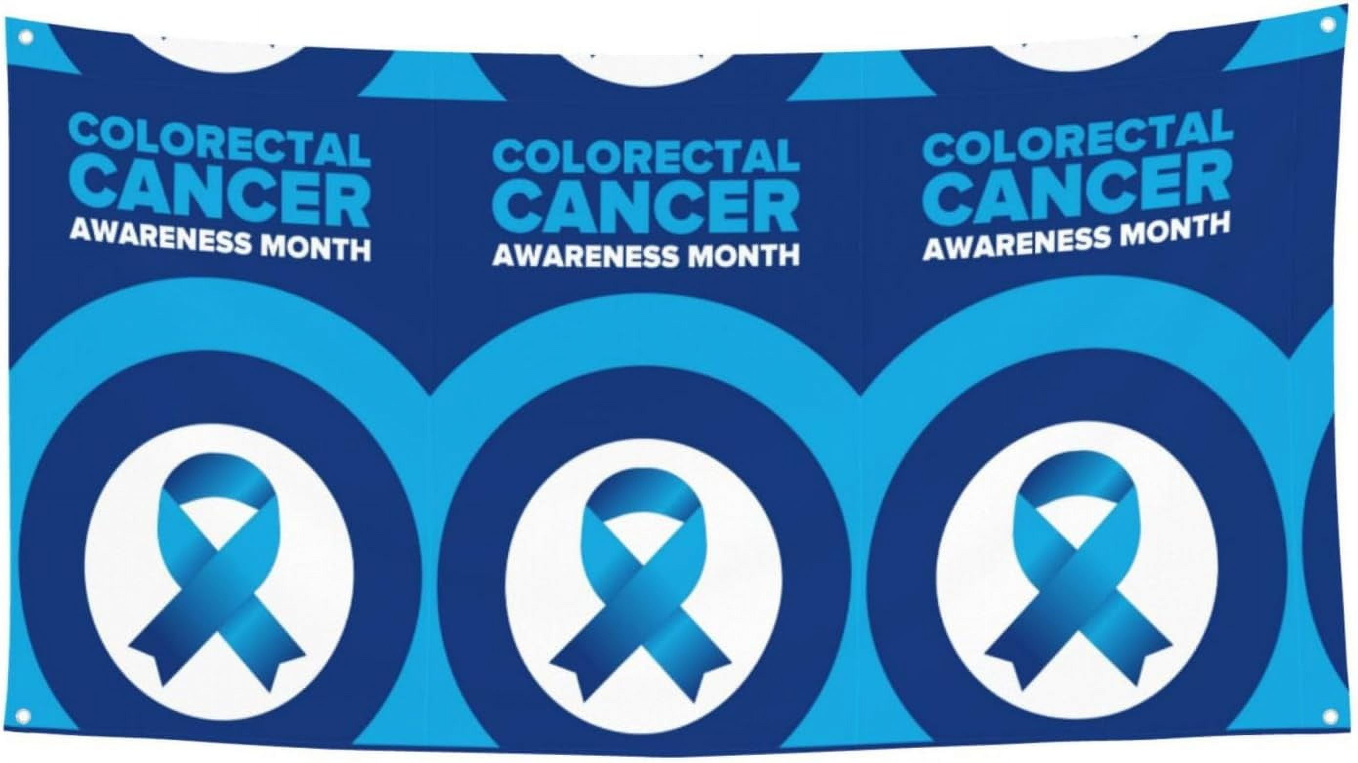 Colorectal Cancer Awareness Month Blue Ribbon 2024 Banner Large ...