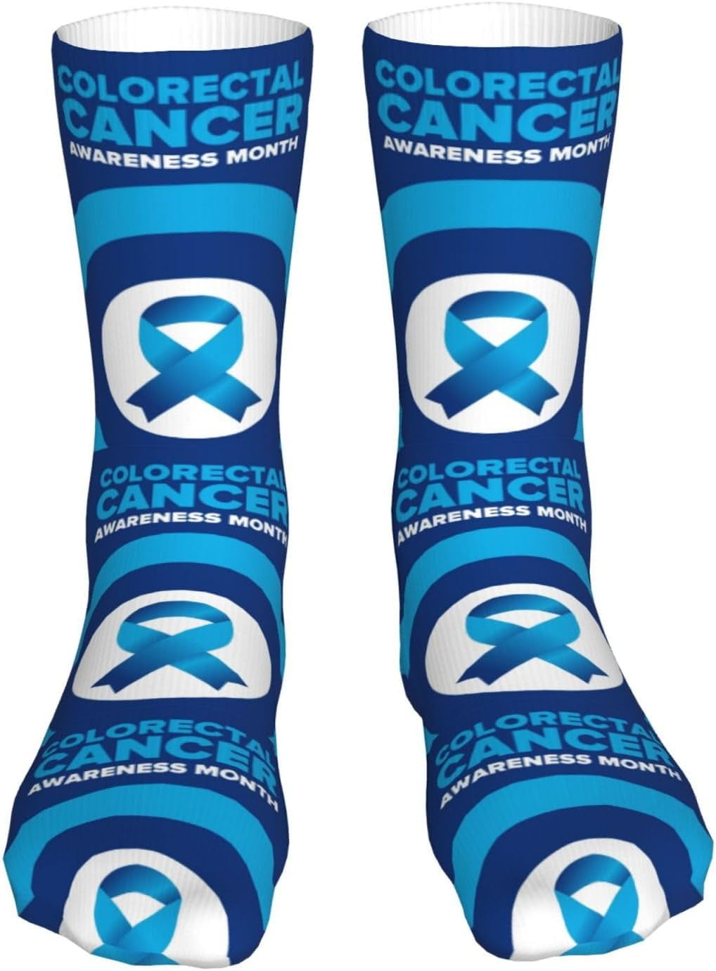Colorectal Cancer Awareness Month Blue Ribbon 2024 Socks Casual Crew ...