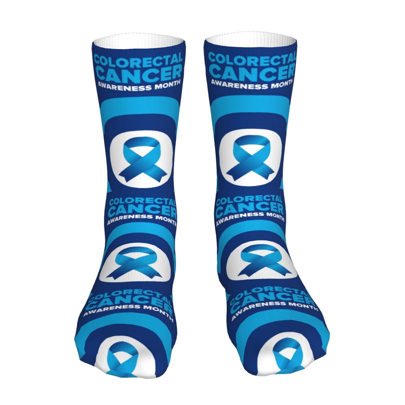 Colorectal Cancer Awareness Month Blue Ribbon 2024 Socks Casual Crew ...