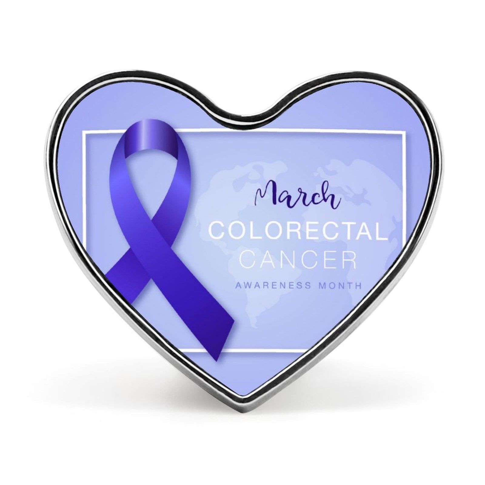 Colorectal Cancer Awareness Month Blue Ribbon Pins Heart Buttons Enamel ...