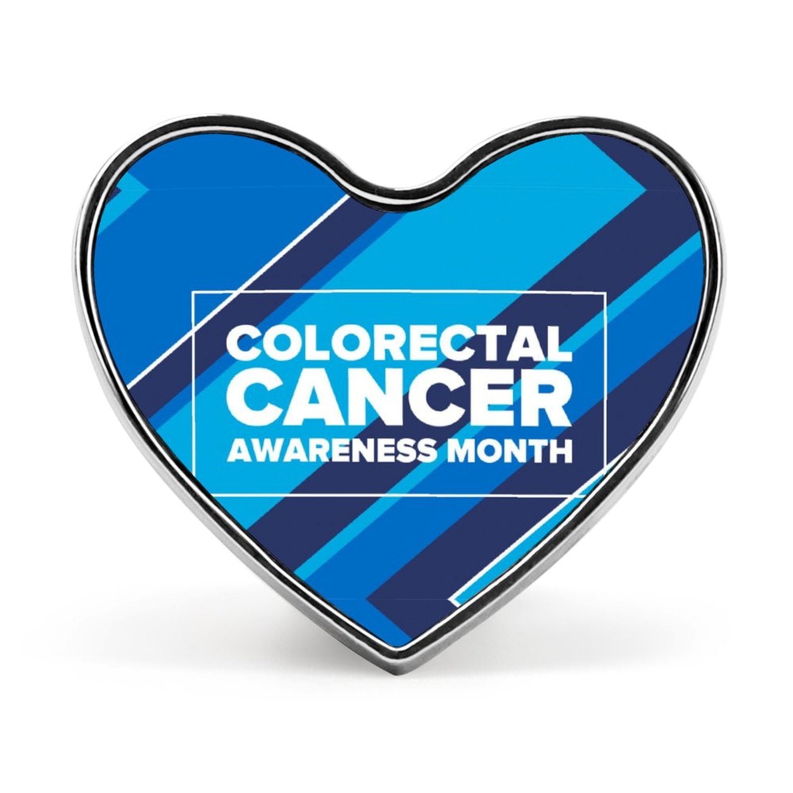 Colorectal Cancer Awareness Month Blue Ribbon Pins Heart Buttons Enamel ...