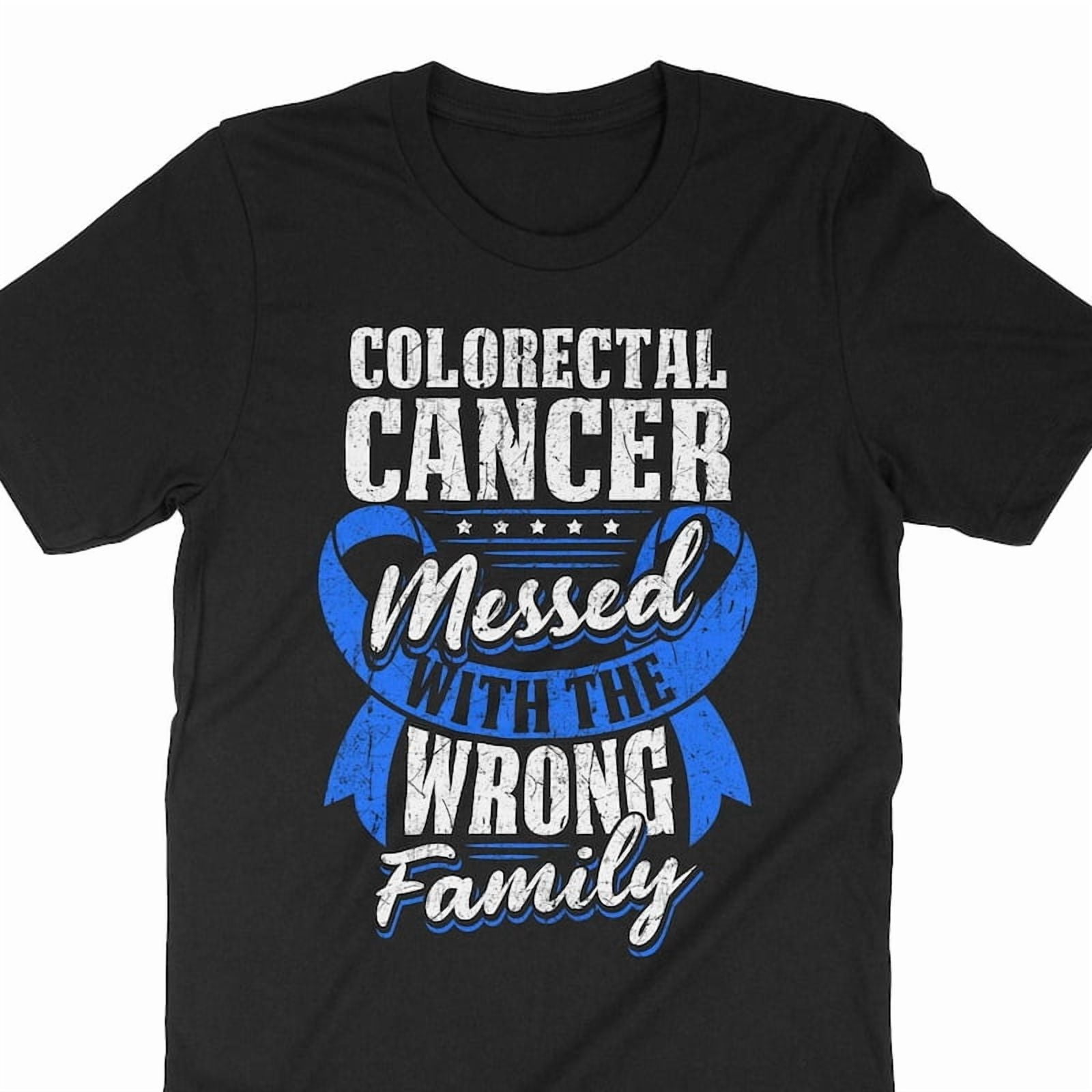 Colorectal Cancer Awareness Survivor Support Blue Ribbon Graphic T ...