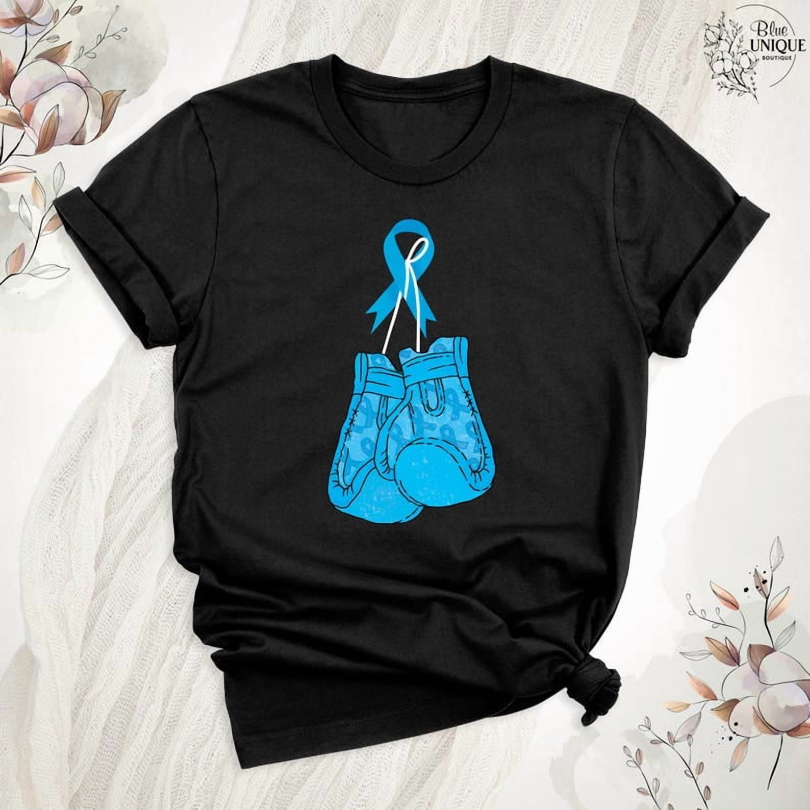 Colorectal Cancer Colon Cancer Blue Ribbon T-Shirt, Colonoscopy Shirt ...