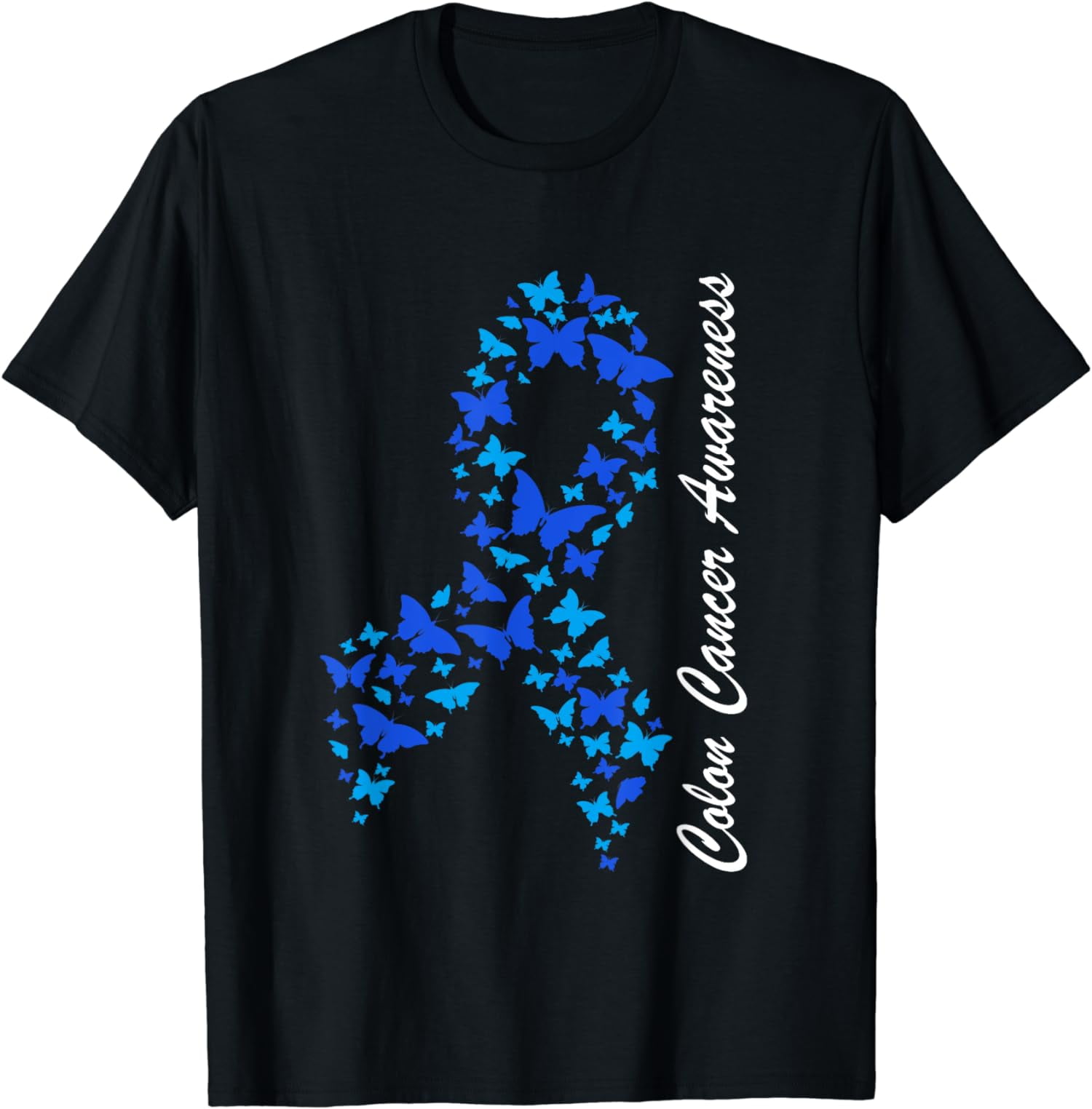 Colorectal Cancer Cute Blue Ribbon Colon Cancer Awareness T-Shirt ...