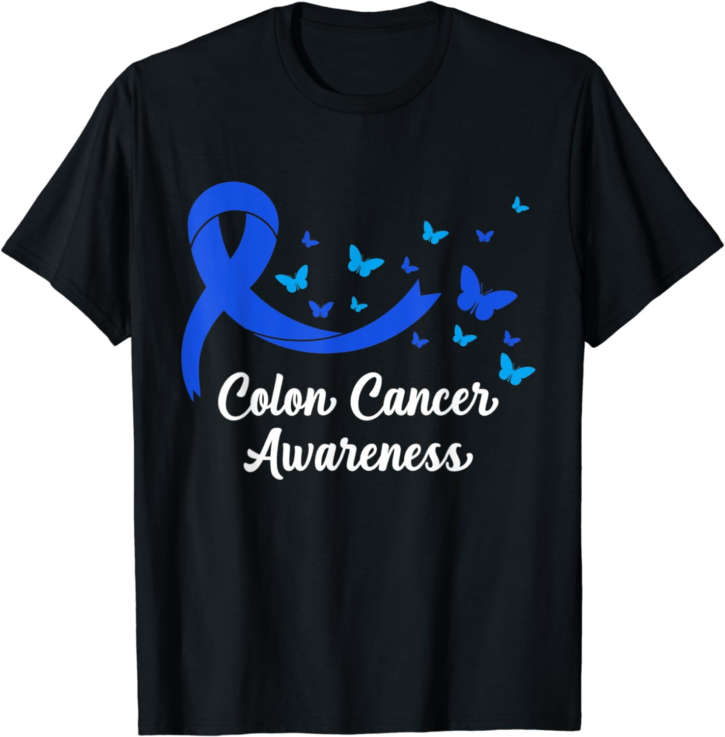 Colorectal Cancer Cute Blue Ribbon Colon Cancer Awareness T-Shirt ...