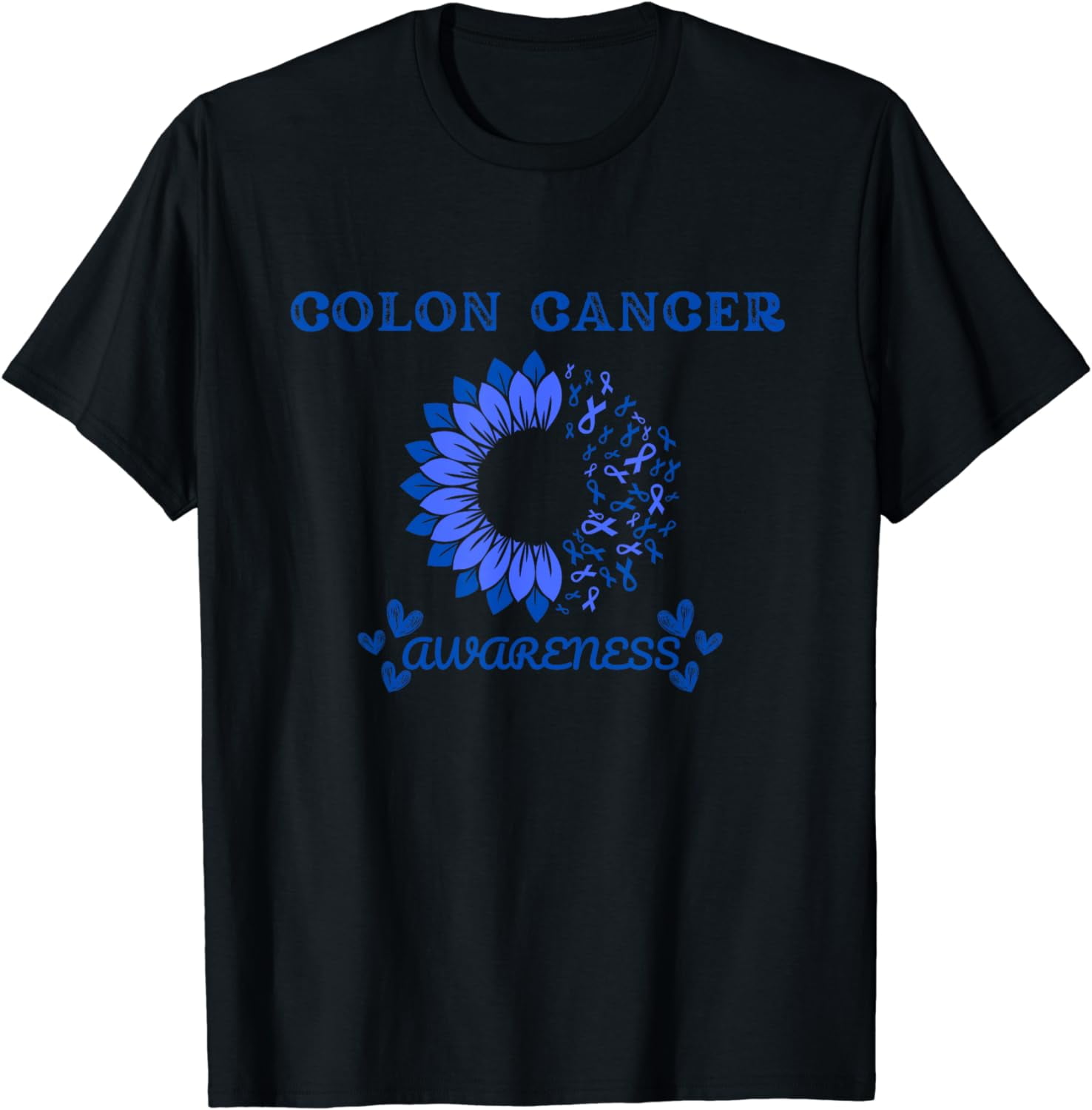 Colorectal Cancer Support Family Blue Colon Cancer Awareness T-Shirt ...