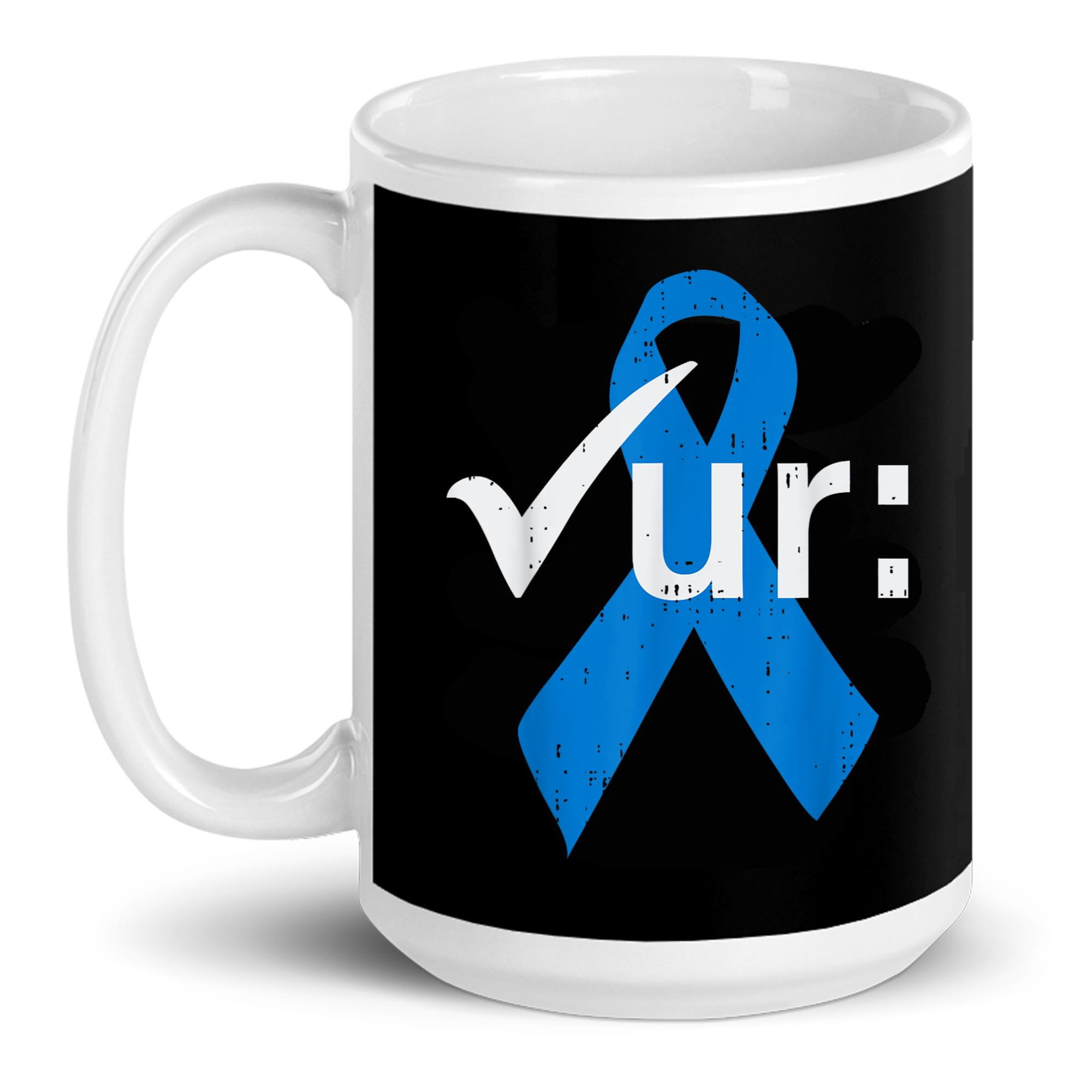 Colorectal Colon Cancer Awareness Blue Ribbon Colonoscopy Gift Ceramic ...