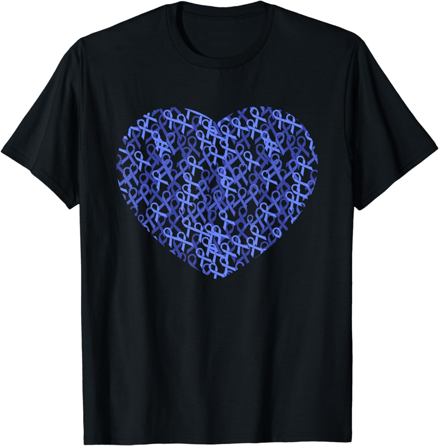 Colorectal Colon Cancer Awareness Blue Ribbon Heart T-Shirt - Walmart.com