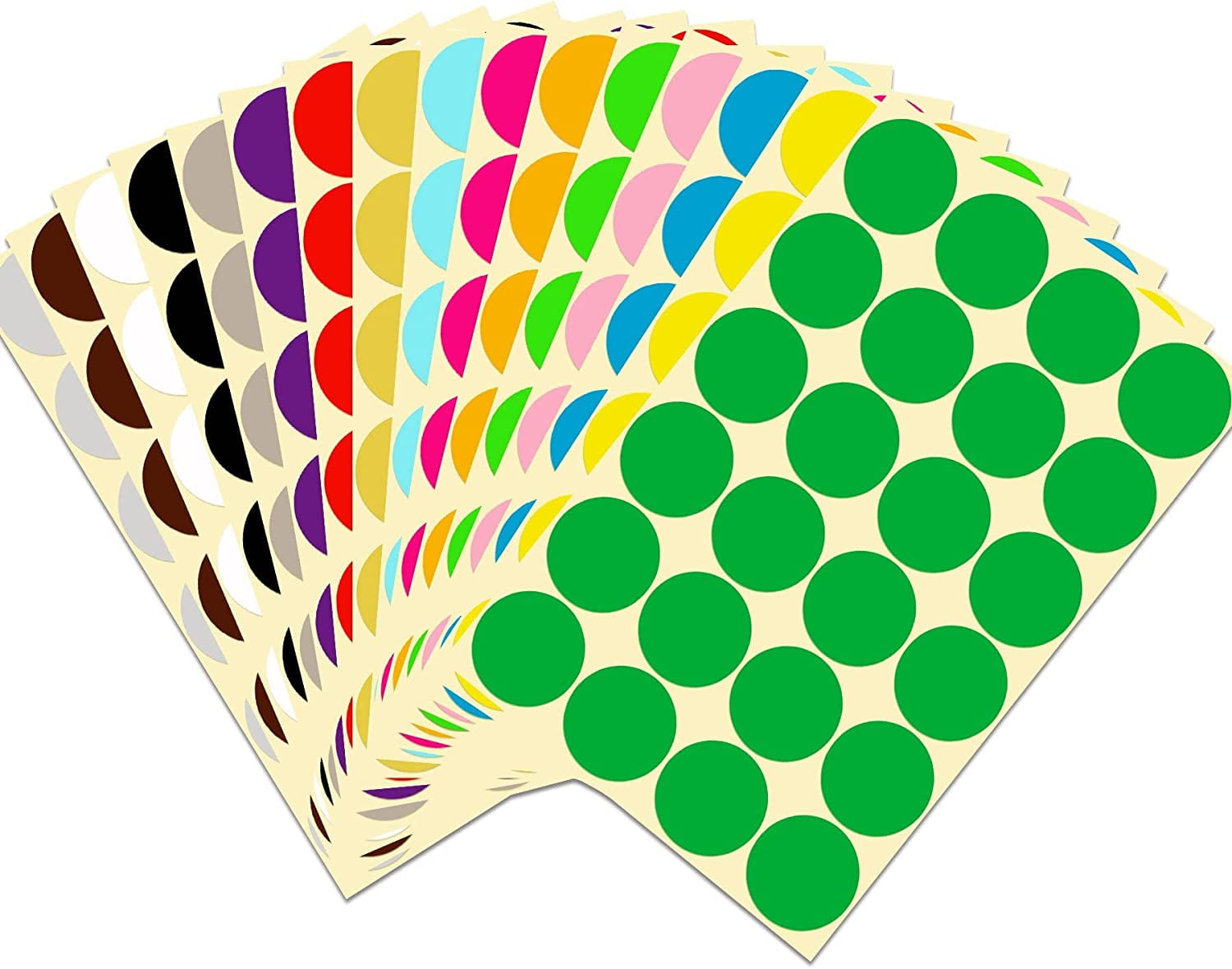 Colored Adhesive Labels, 32mm Round Self Adhesive Labels 16 Colors ...