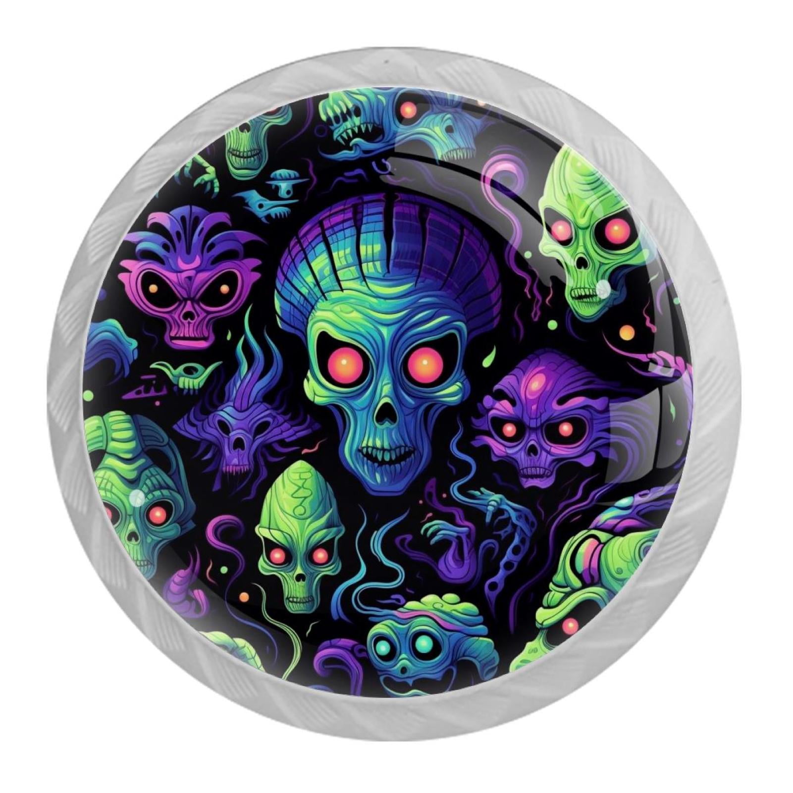 Colored Aliens Cabinet Knobs, Stainless Steel Kitchen Knobs, Knobs with ...