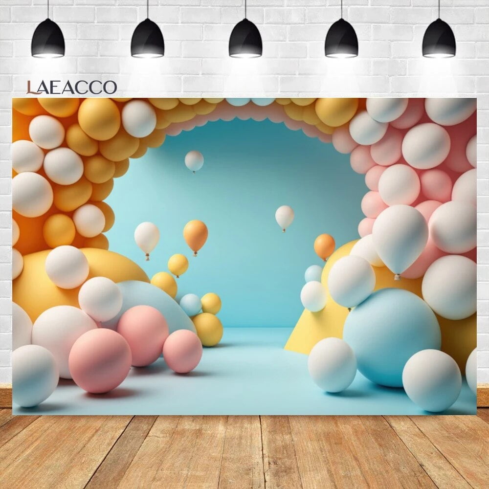 Colored Balloon Backdrop Arch Garland Rainbow Cartoon Fairytale Baby ...