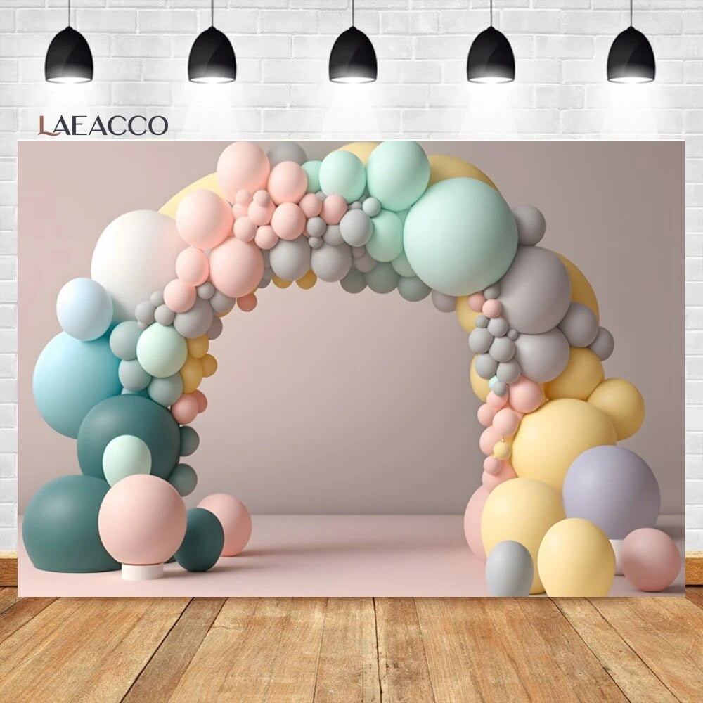 Colored Balloon Backdrop Arch Garland Rainbow Cartoon Fairytale Baby ...