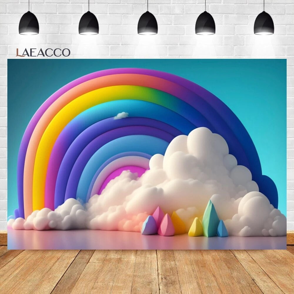 Colored Balloon Backdrop Arch Garland Rainbow Cartoon Fairytale Baby ...