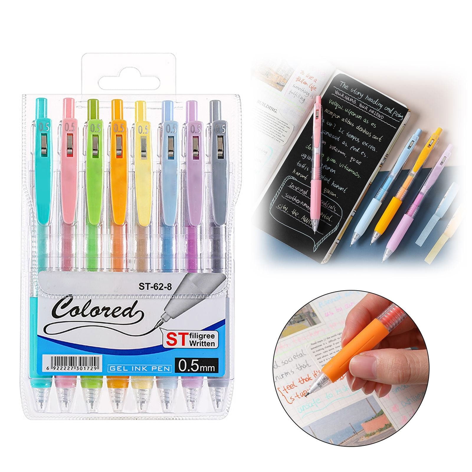 Colored Ballpoint Pens,1 Set X Pen,Colorful Ballpoint Pen Clip ...