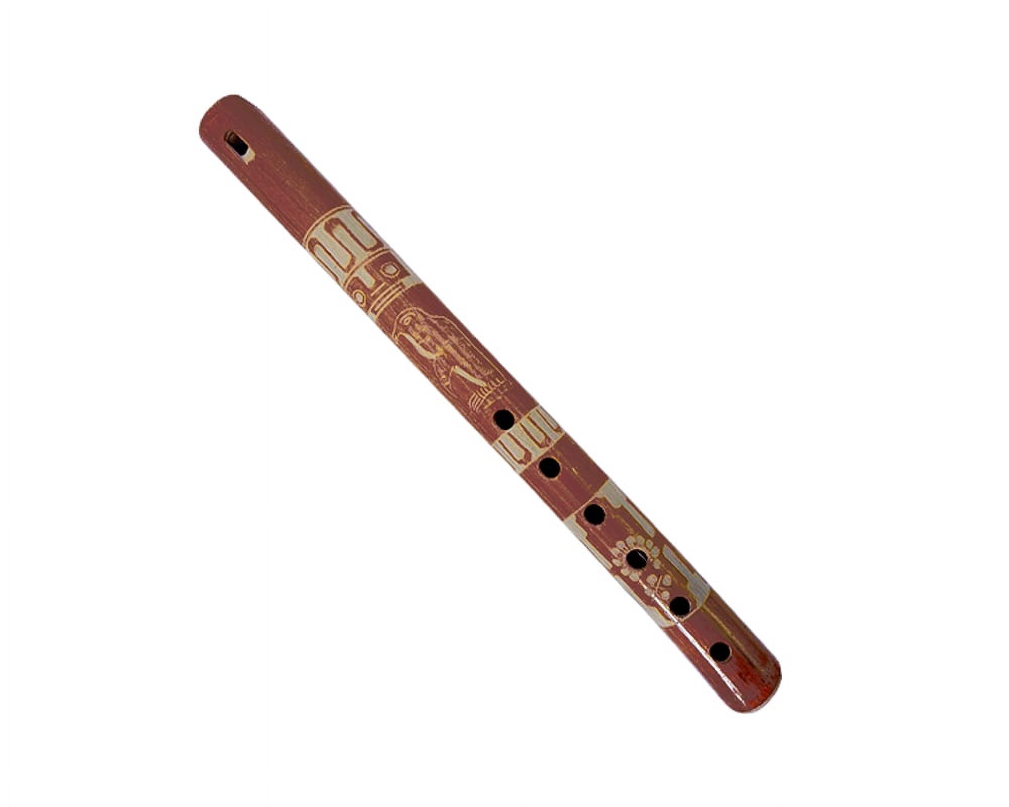 Colored Bamboo Wooden Native Tribal Nature Pattern Flute Woodwind ...