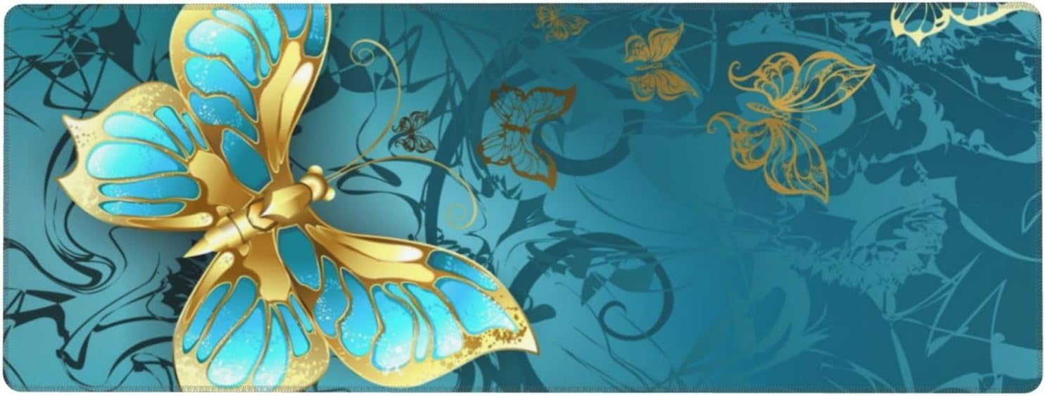 Colored Beautiful Butterflies Mouse Pad Large Gaming Mousepad Non-Slip ...