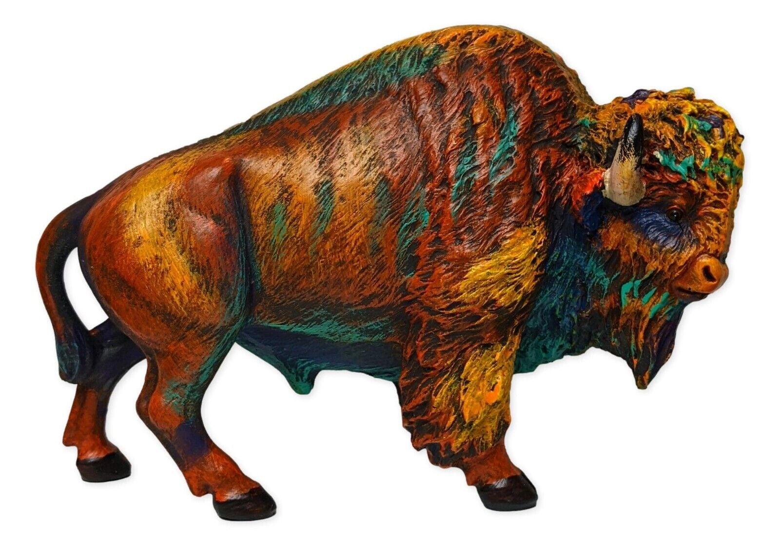 Colored Bison Statue Figurine 9.25 X 3.75 X 6.25 Buffalo - Walmart.com