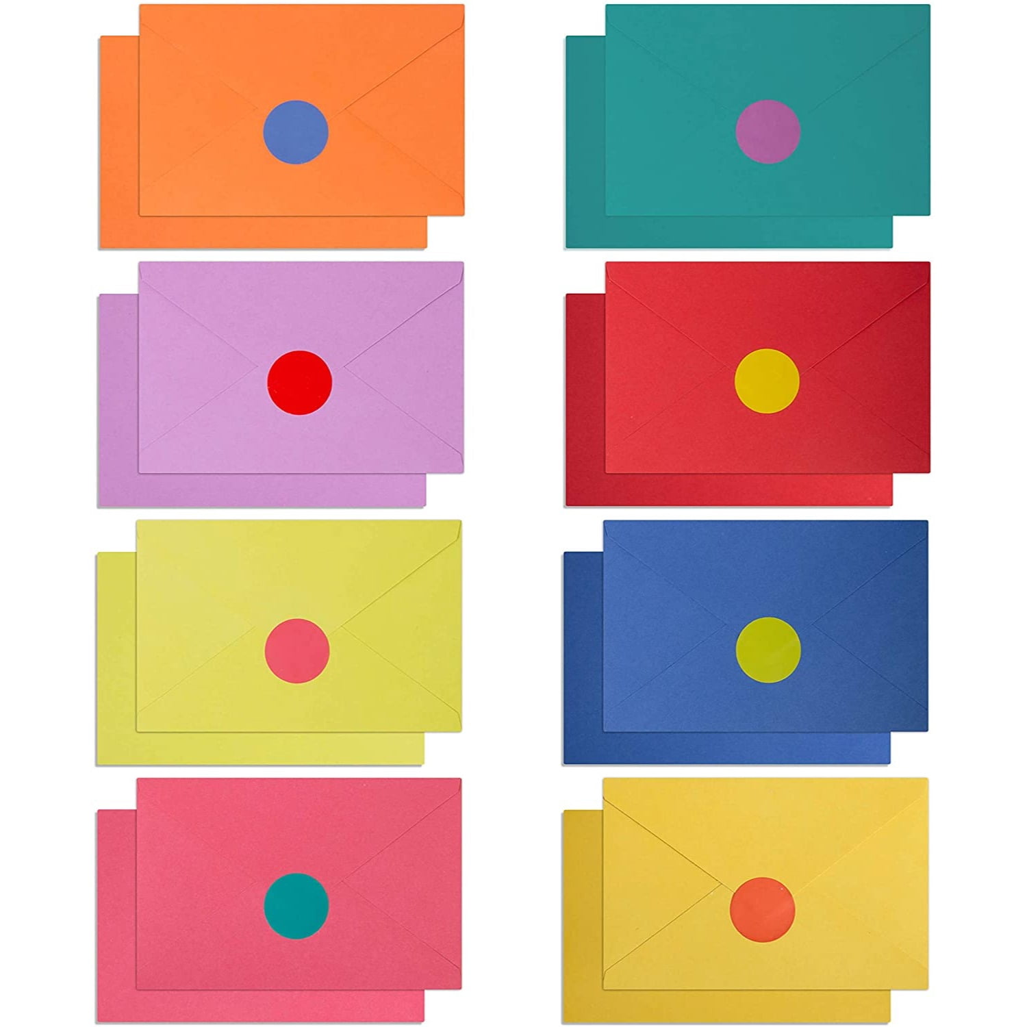Colored Blank Cards with Envelopes & Stickers 4" x 6" Greeting Bulk ...