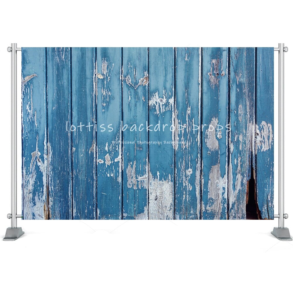 Colored Blue Wood Board Themed Background Cloth For Photography Baby ...