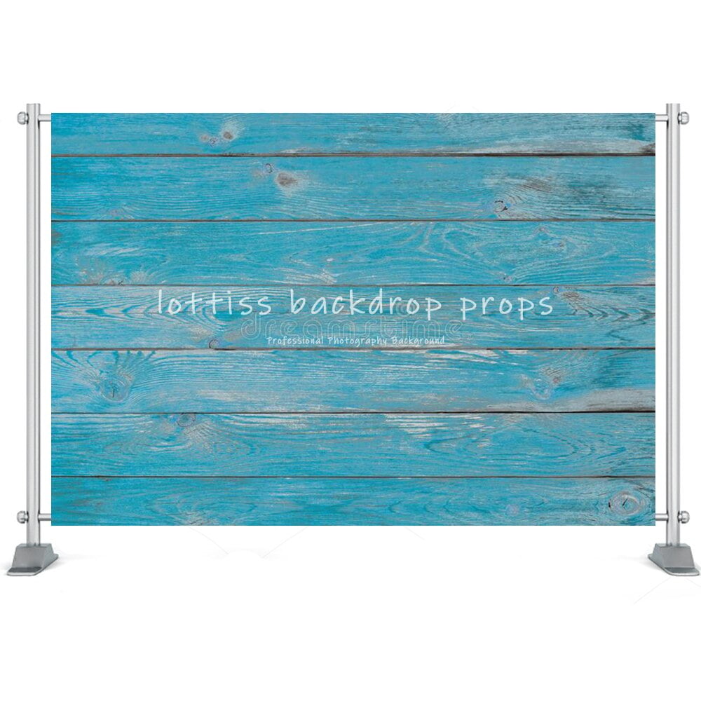 Colored Blue Wood Board Themed Background Cloth For Photography Baby ...