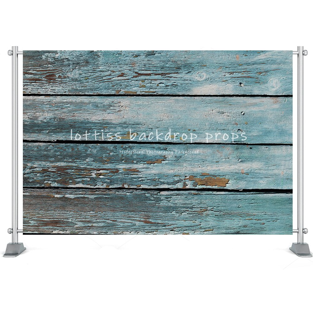 Colored Blue Wood Board Themed Background Cloth For Photography Baby ...