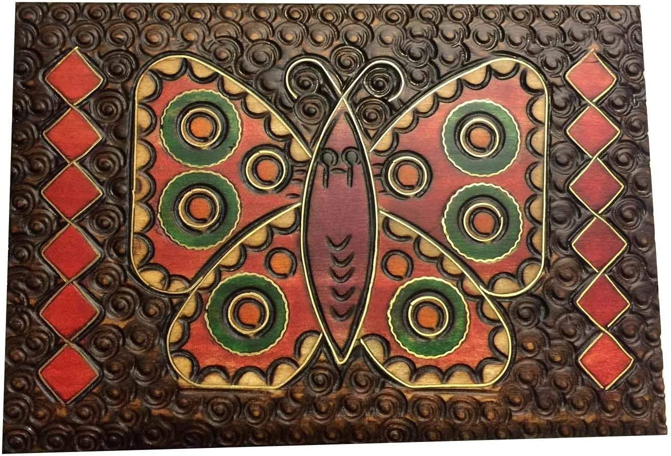 Colored Butterfly Box Handmade Wood Keepsake Made in Poland - Walmart.com