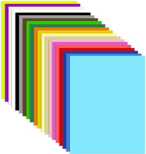 Colored Cardstock - 100 Sheets 20 Assorted A4 Cardstock Paper, 230GSM ...