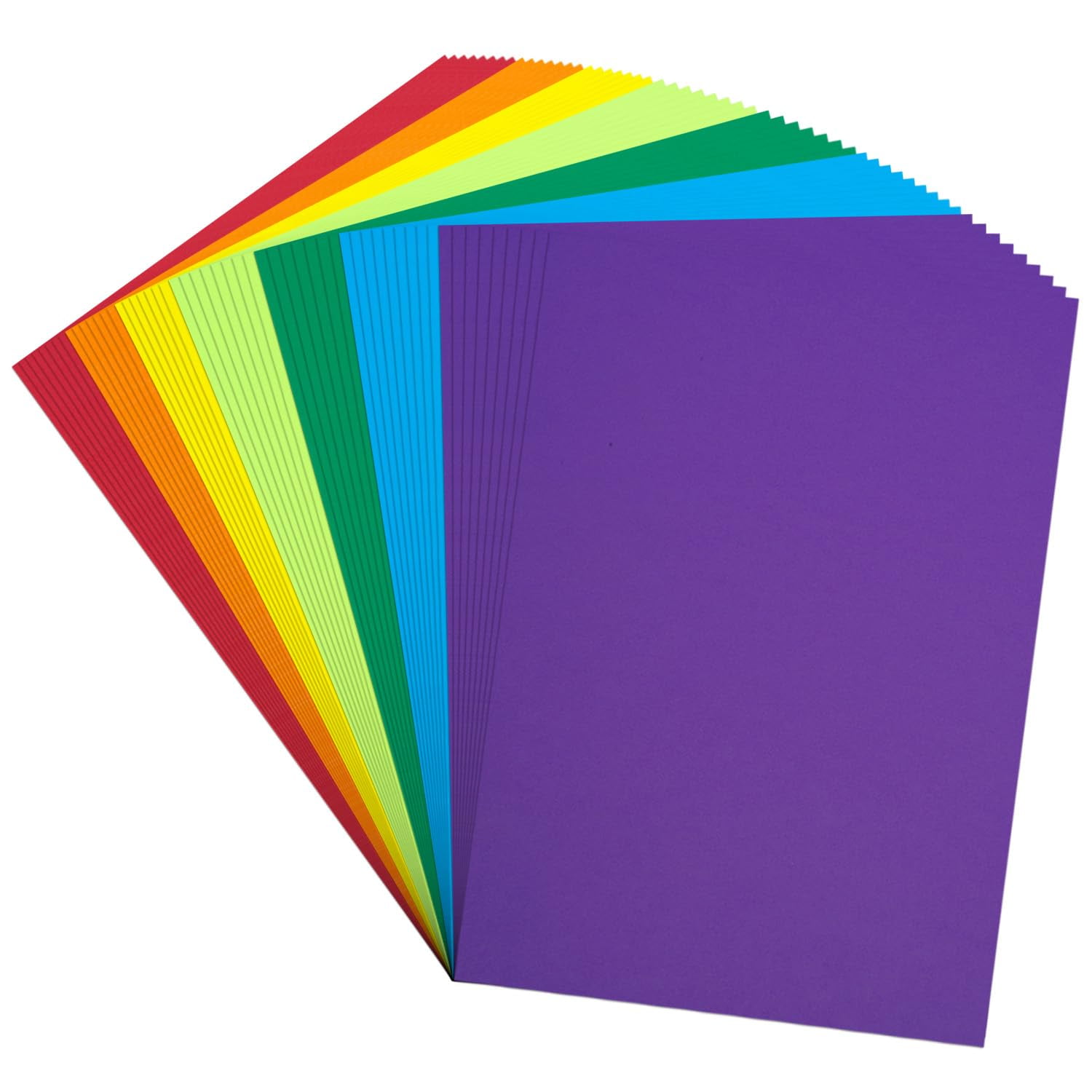 Colored Cardstock 8.5 in OIF8 x 11 in,56 Sheet Classic Rainbow Index ...