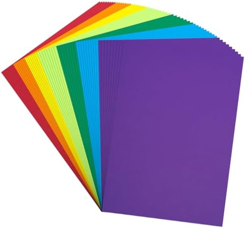 Colored Cardstock 8.5 in x 11 in,56 Sheet Classic Rainbow Index Paper ...